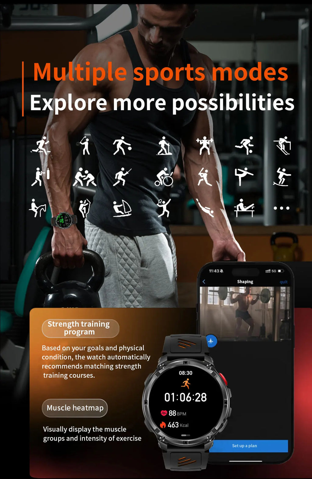 T Rex 3 Pro - All in One - Premium Smart Watch - Business / Sports - 2 ...